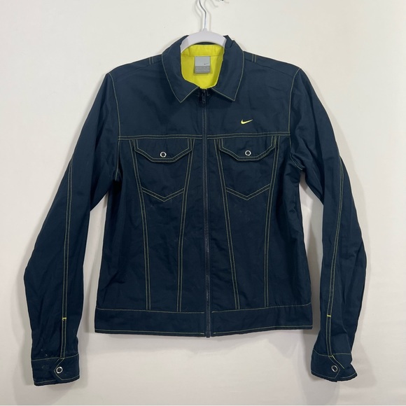 Nike | Jackets & Coats | Vintage Nike Coach Jacket Womens Medium Navy ...